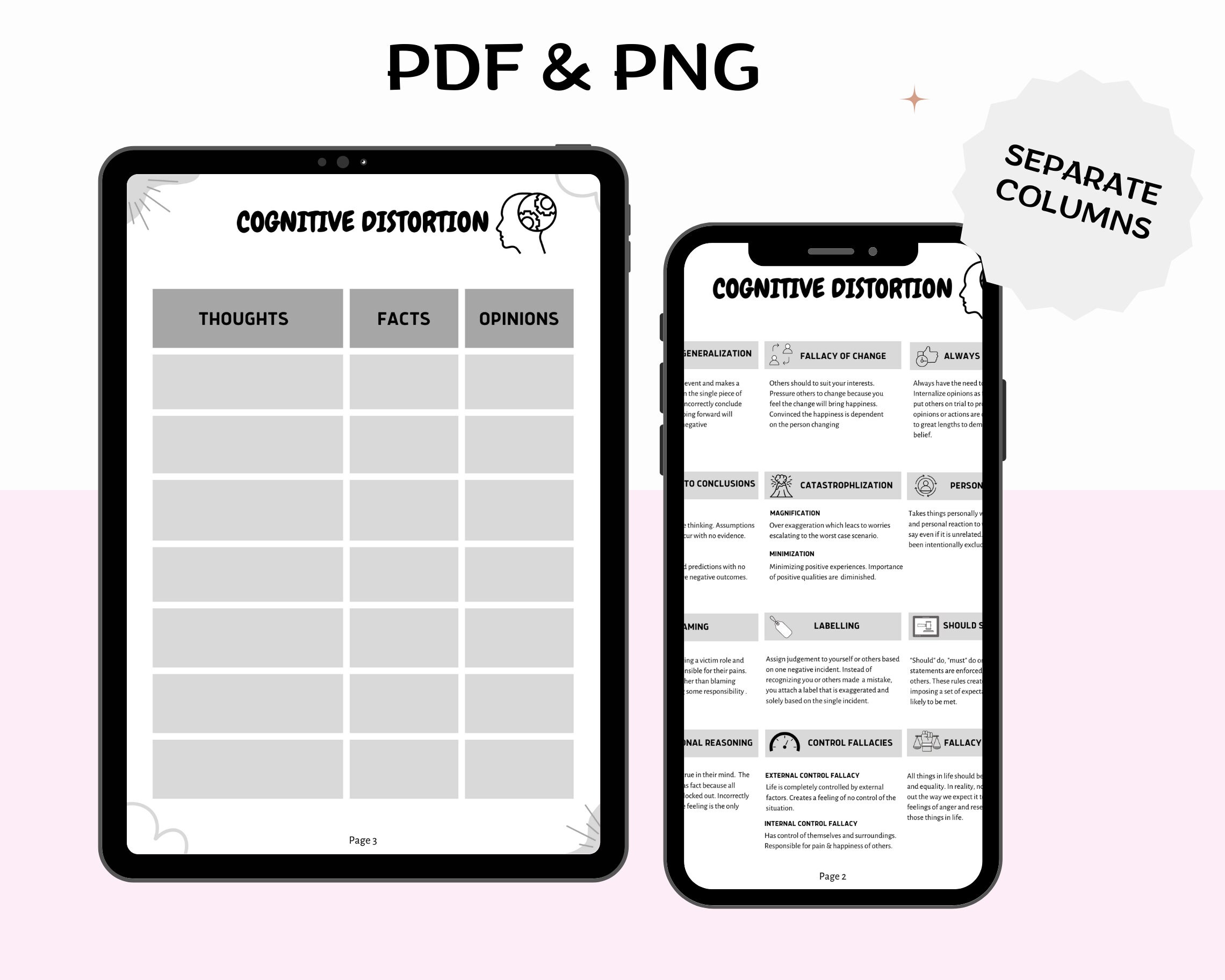 Cognitive Distortions Worksheet, Cognitive Distortions Cards, Cognitive ...