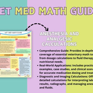 Vet Med Math Guide: Veterinary Calculations Cheat Sheets (digital ...