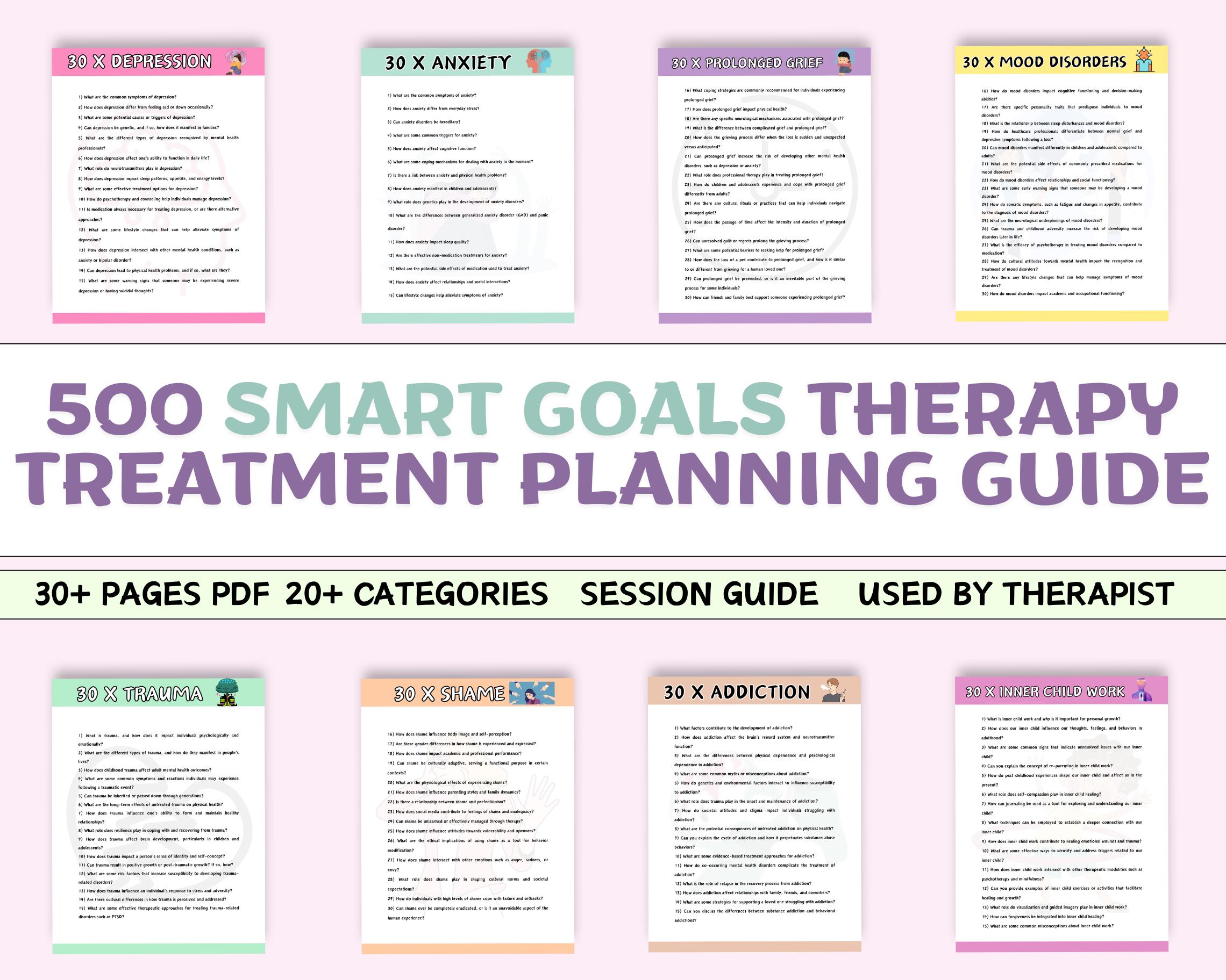 SMART Goals Therapy Treatment Planning Guide: 500+ Examples (PDF) - Etsy
