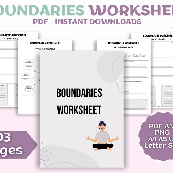 Personal Boundaries Worksheets - Etsy