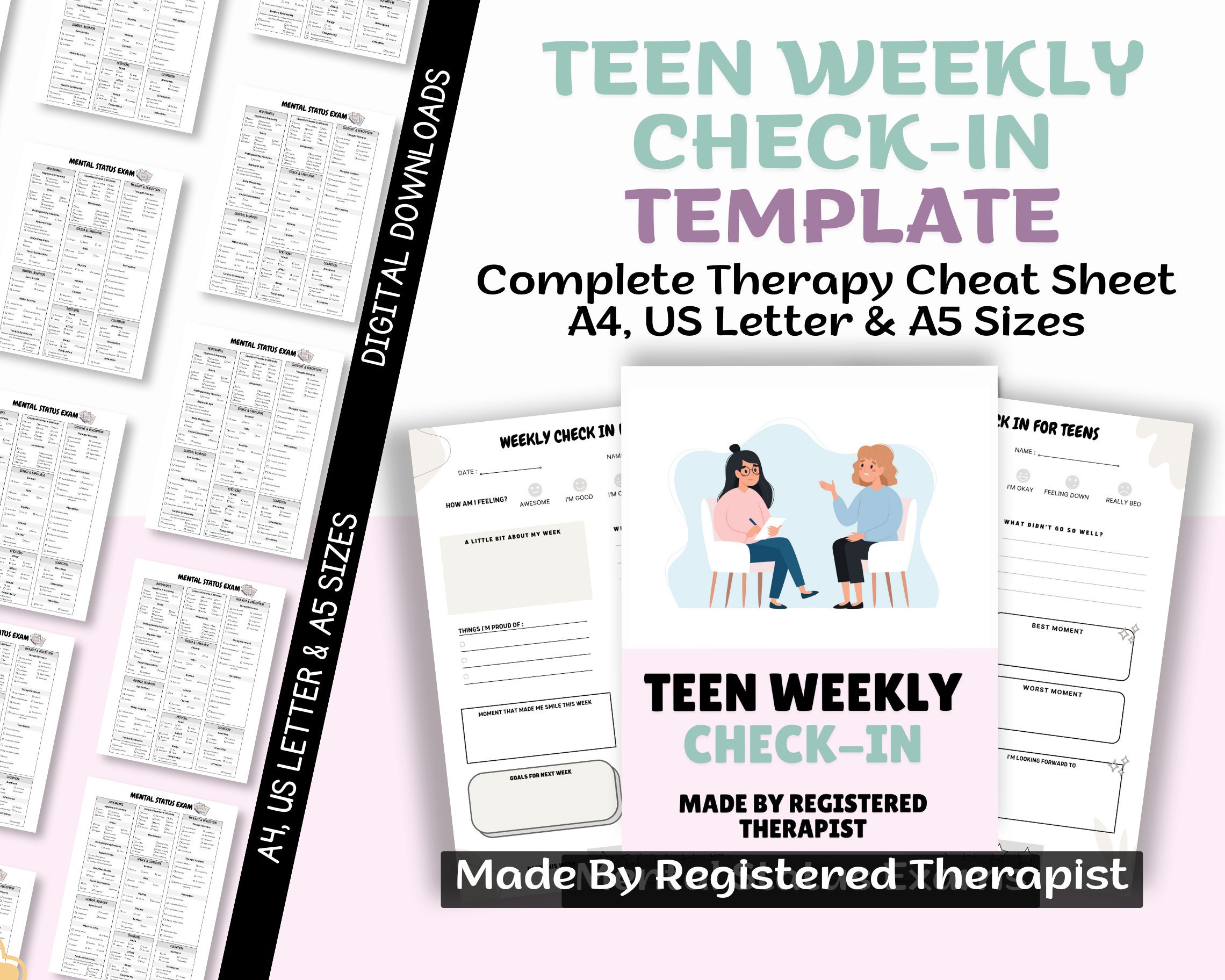 Teens Weekly Check-in Template, Teen Mental Health, School Psychologist ...