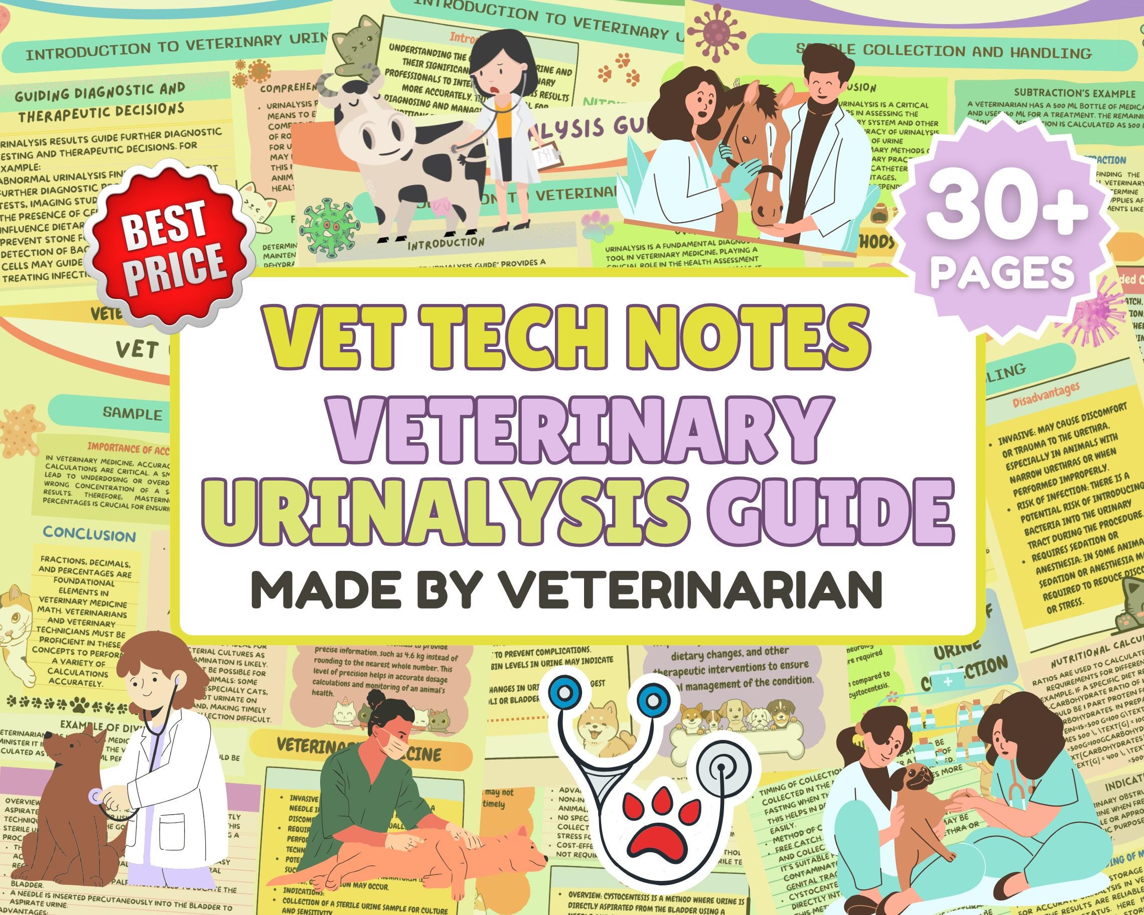Veterinary Urinalysis Guide: Vet Tech Notes & Cheat Sheets (digital ...