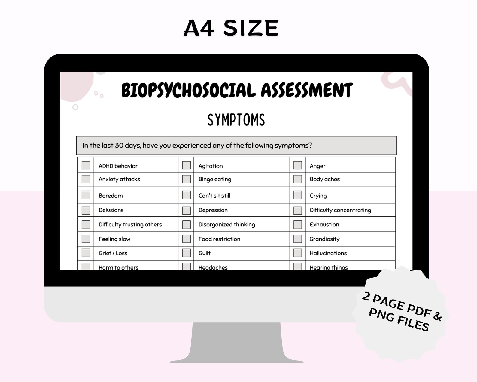 Biopsychosocial Assessment Form 8 Pages Fillable Form Biopsychosocial ...