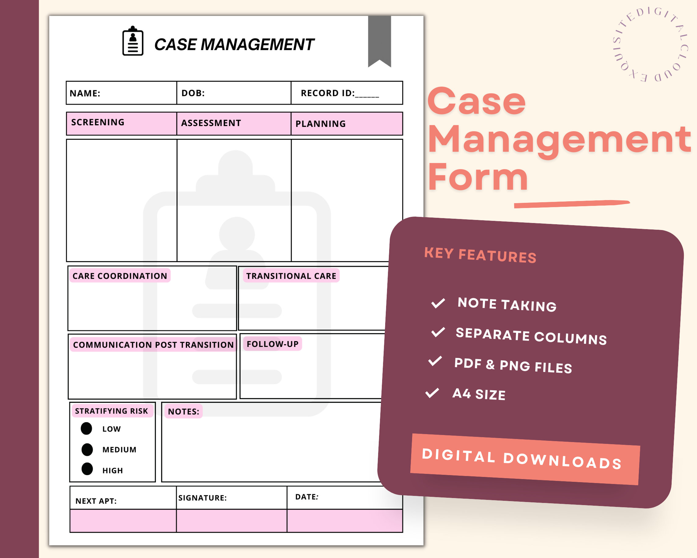 Case Management Template Progress Notes Case Manager - Etsy Australia