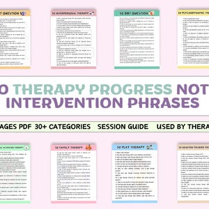 Therapy Progress Notes Intervention Phrases - +600 Interventions With ...