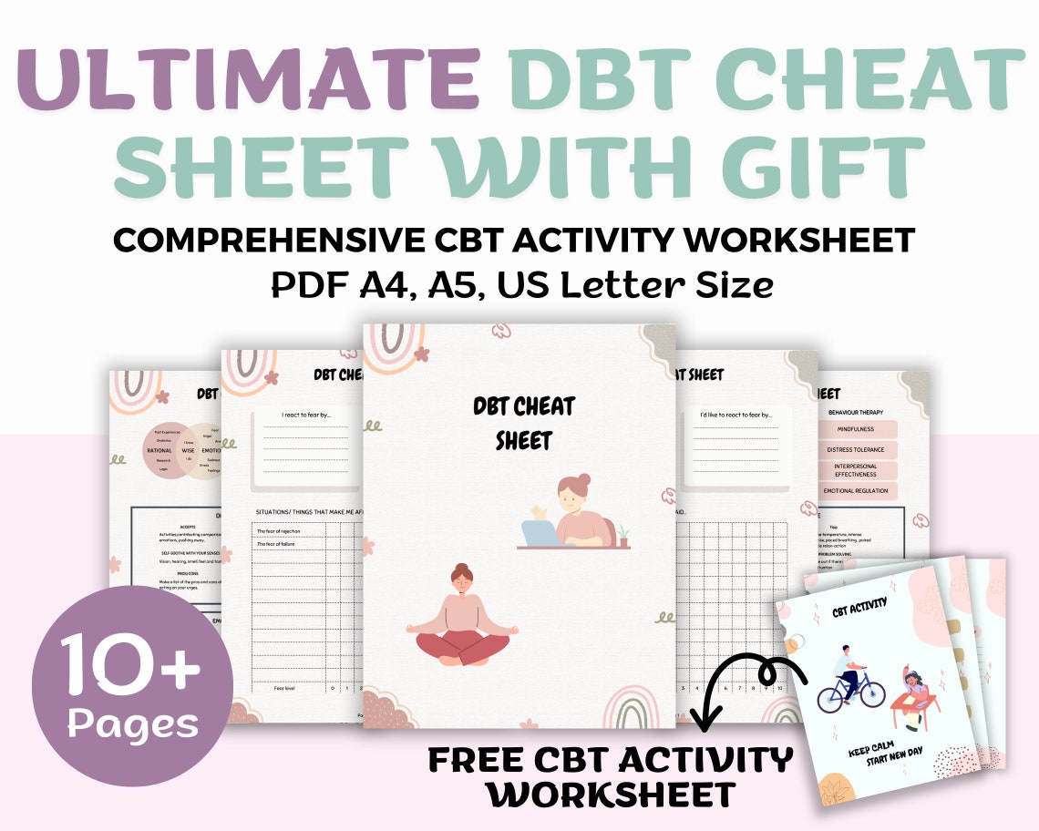 DBT Cheat Sheet, DBT Skills, BPD, Dbt Bundle, Dbt Flashcards, Coping ...