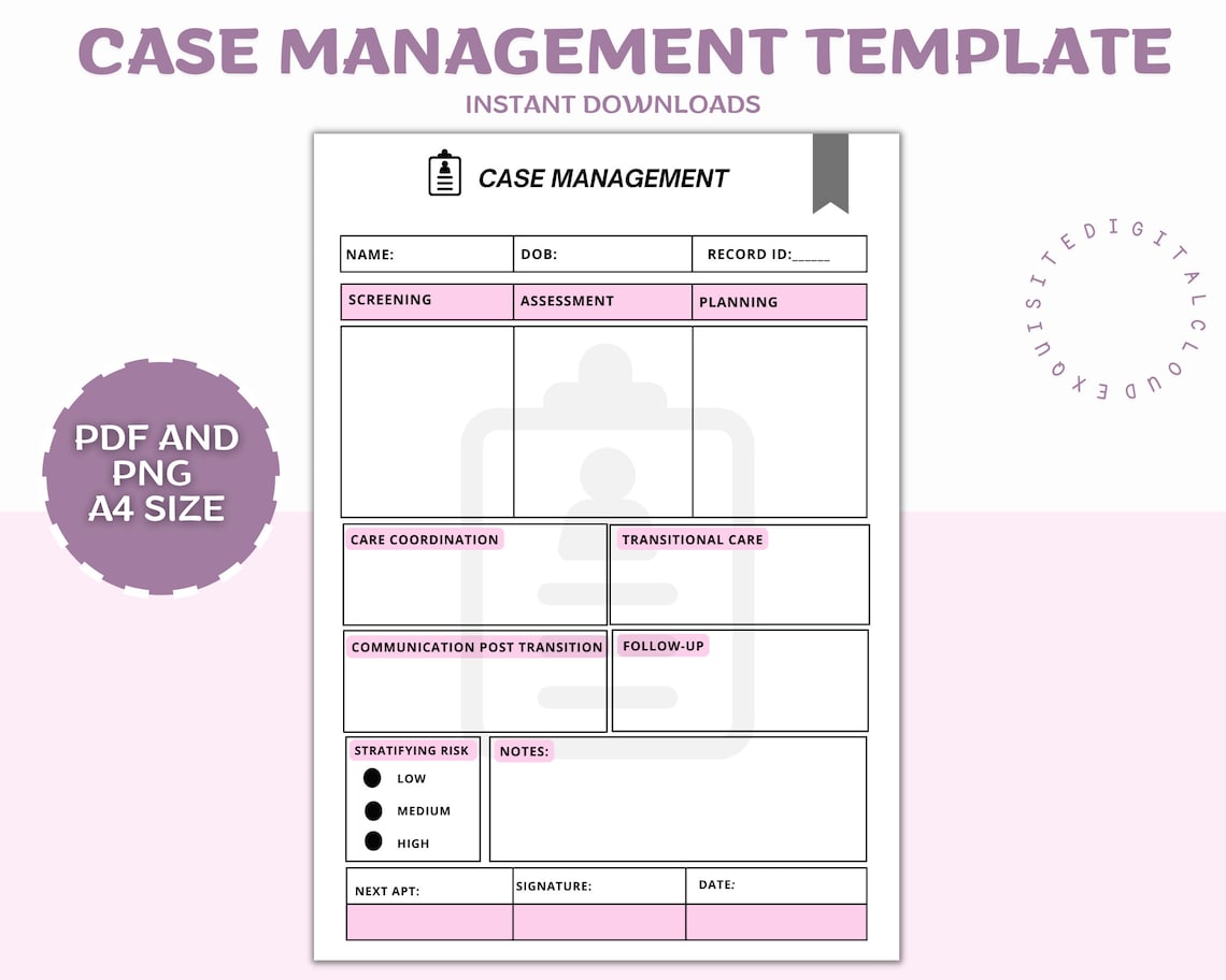 Case Management Template Progress Notes Case Manager - Etsy
