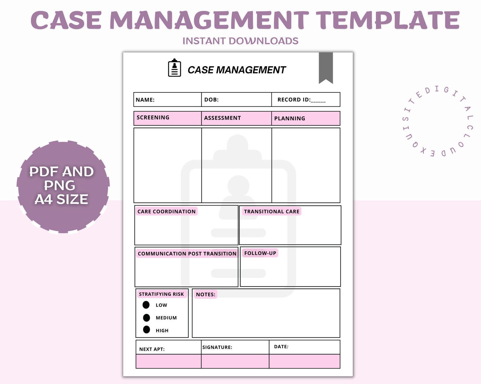 Case Management Template Progress Notes Case Manager Client ...