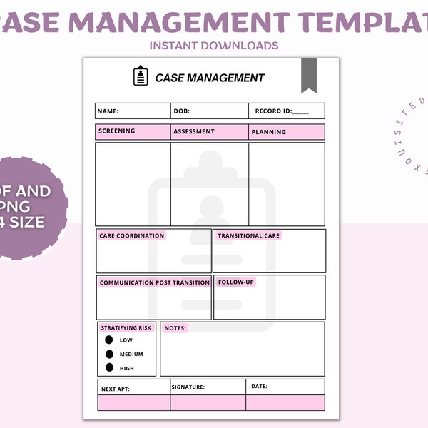 Social Worker Case Management Forms - Etsy