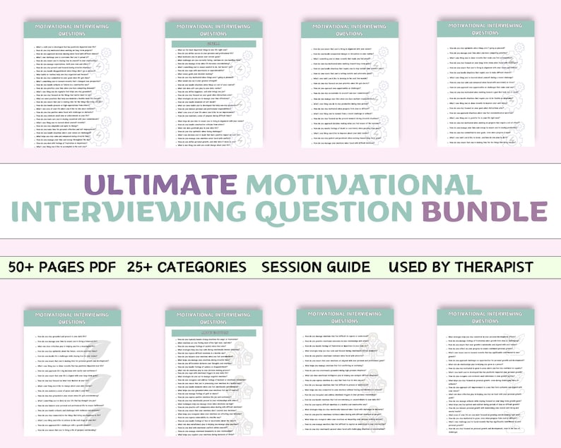 Motivational Interviewing Questions: Therapist Cheat Sheet (PDF ...