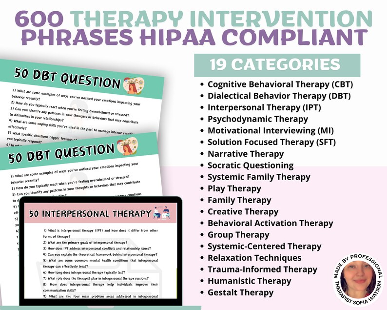 Therapy Progress Notes Intervention Phrases - +600 Interventions With ...