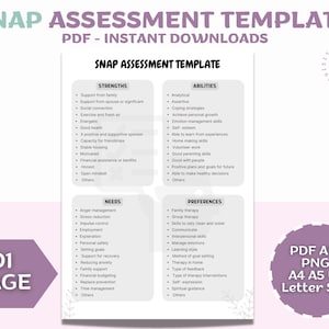 SNAP Assessment Strengths, Needs, Abilities, Preferences Assessment ...