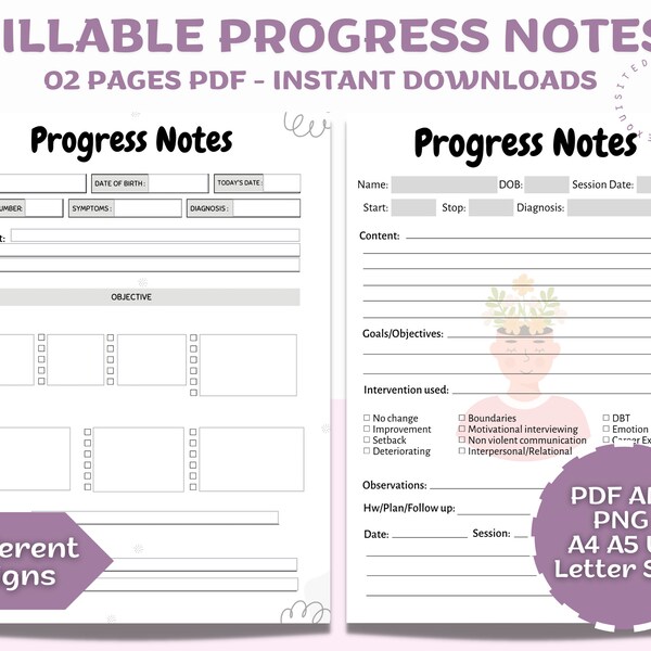 Therapy Progress Note Checklist - Etsy