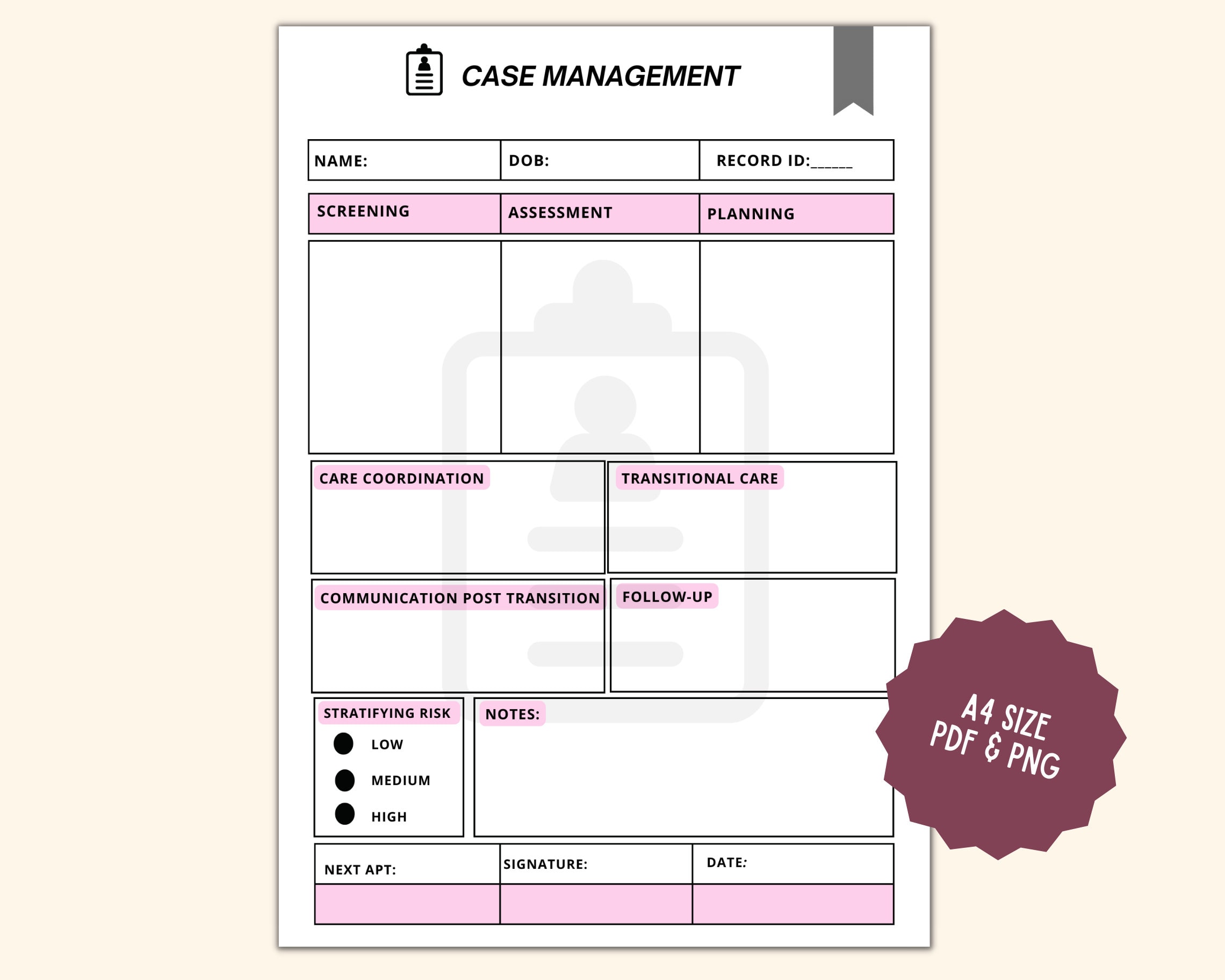 Case Management Template Progress Notes Case Manager - Etsy Australia