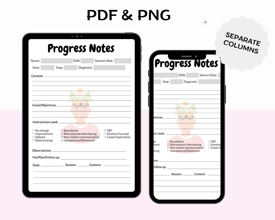 Progress Notes for Therapist Progress Notes Template Fillable Editable ...