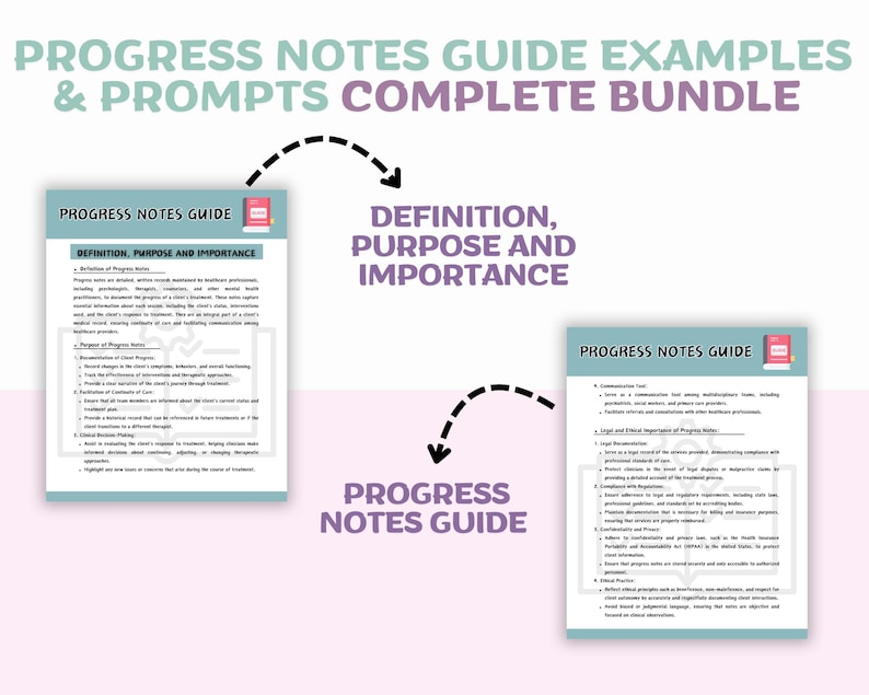 Progress Notes Guide Examples & Prompts, Progress Note Writing Cheat