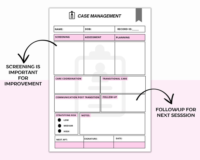 Case Management Template Progress Notes Case Manager Client ...