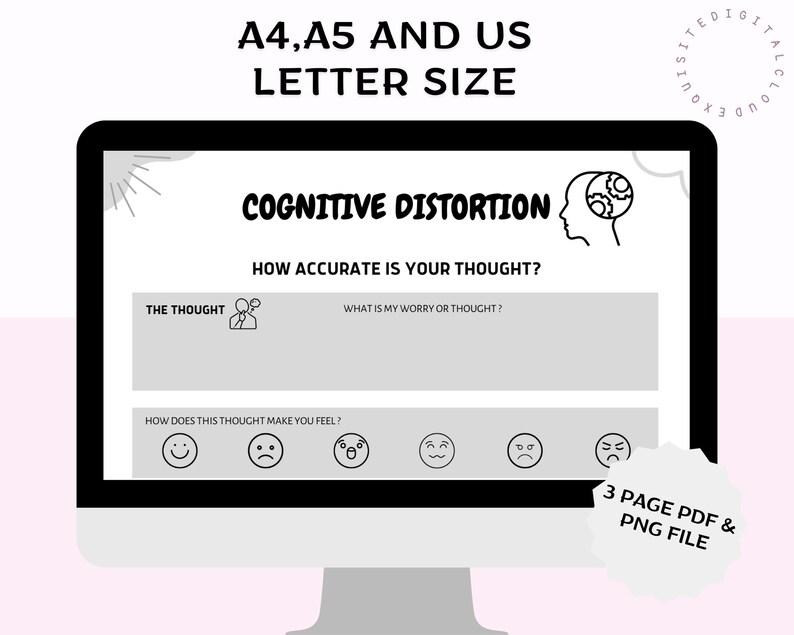 Cognitive Distortions Worksheet, Cognitive Distortions Cards, Cognitive ...