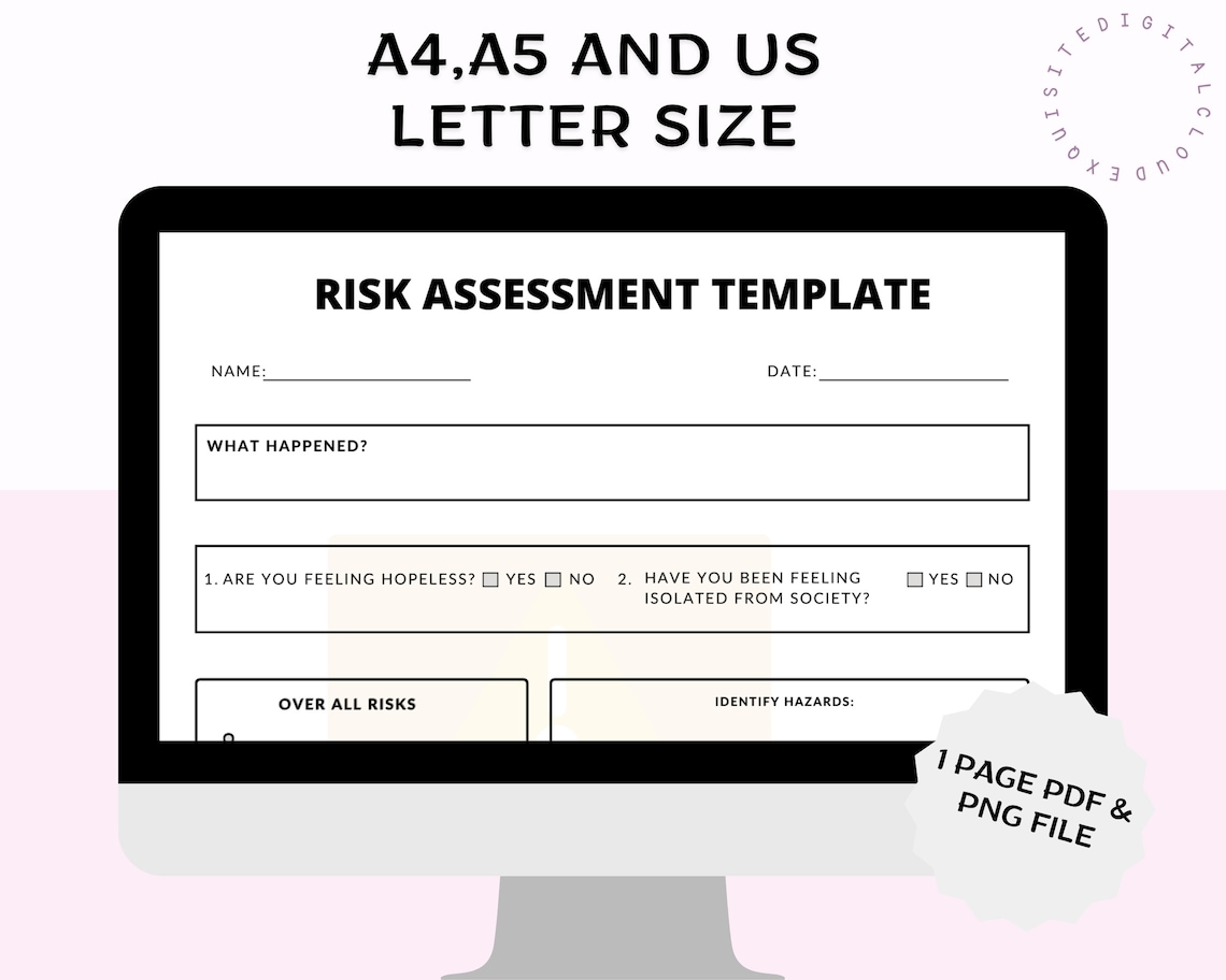 Risk Assessment Template, Mental Health Form, Risk Management Tool ...