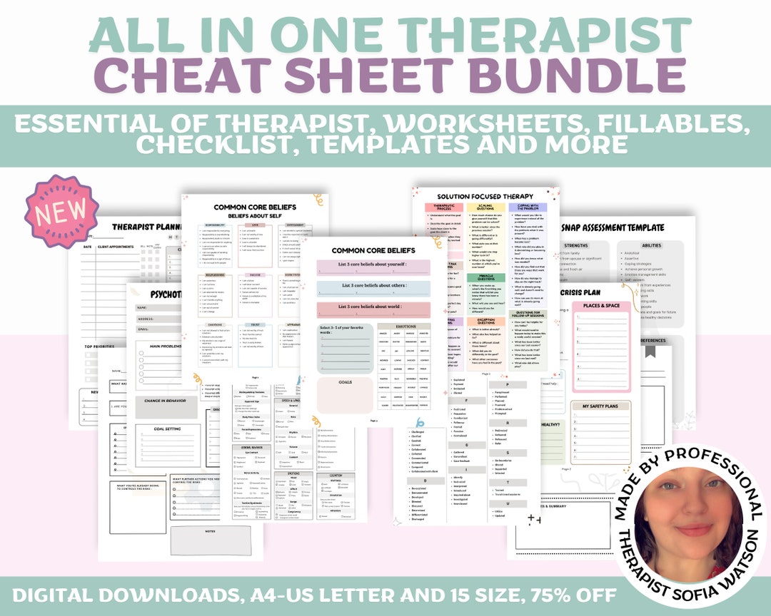 Therapist Cheat Sheets: Clinical Terms, Mental Health Assessment (PDF ...