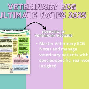 ADVANCE Vet Med ECG Cheat Sheets Bundle, Vet Nurse ECG Guide, Vet Tech ...