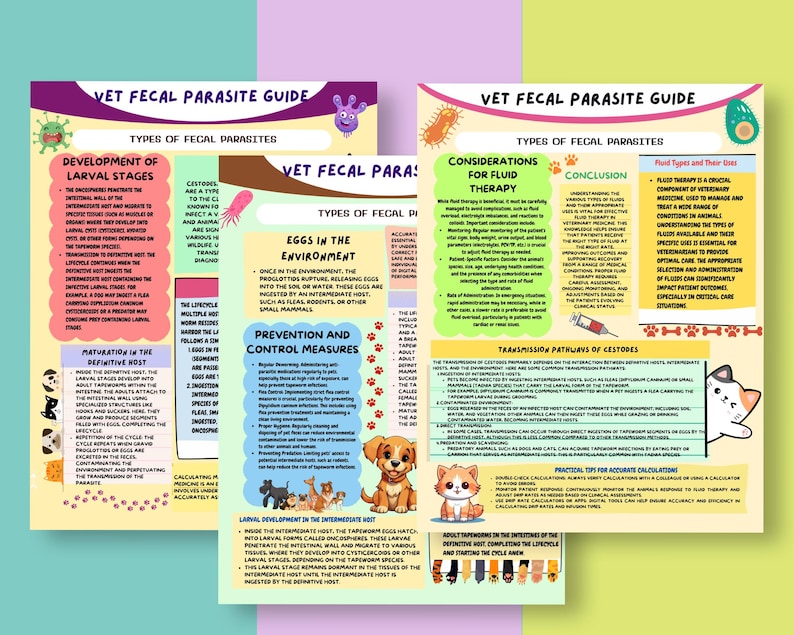 Veterinary Fecal Parasite Guide: Vet Tech Notes (digital Download) - Etsy