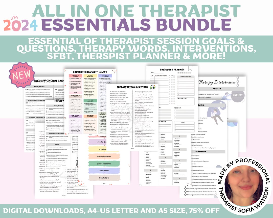 Essential Therapist Bundle, Psychotherapy Documentation Bundle, Therapy ...
