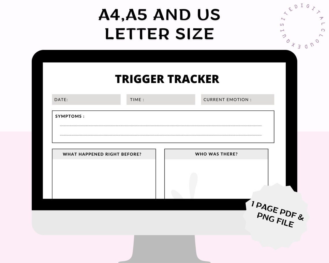 Trigger Tracker Template Instant Downloads, Track Responses to Triggers ...