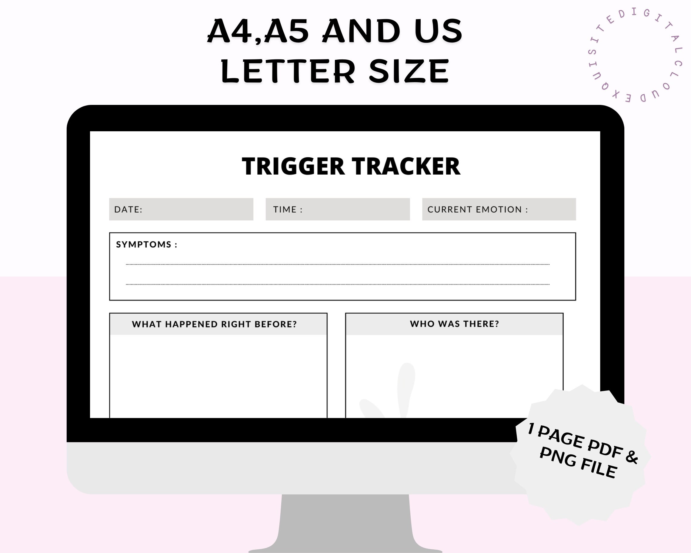 Trigger Tracker Template Instant Downloads, Track Responses to Triggers ...