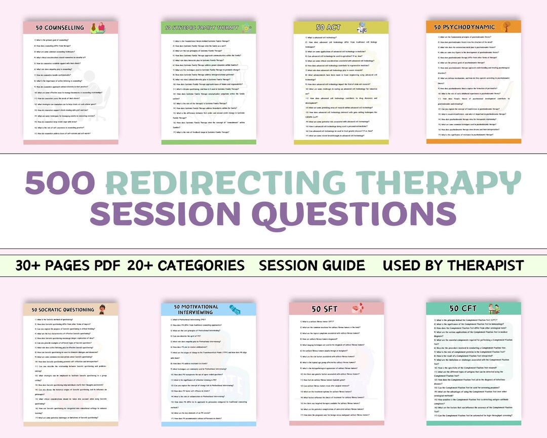 500 Redirecting Therapy Questions | Therapy Interventions Therapy Cheat ...