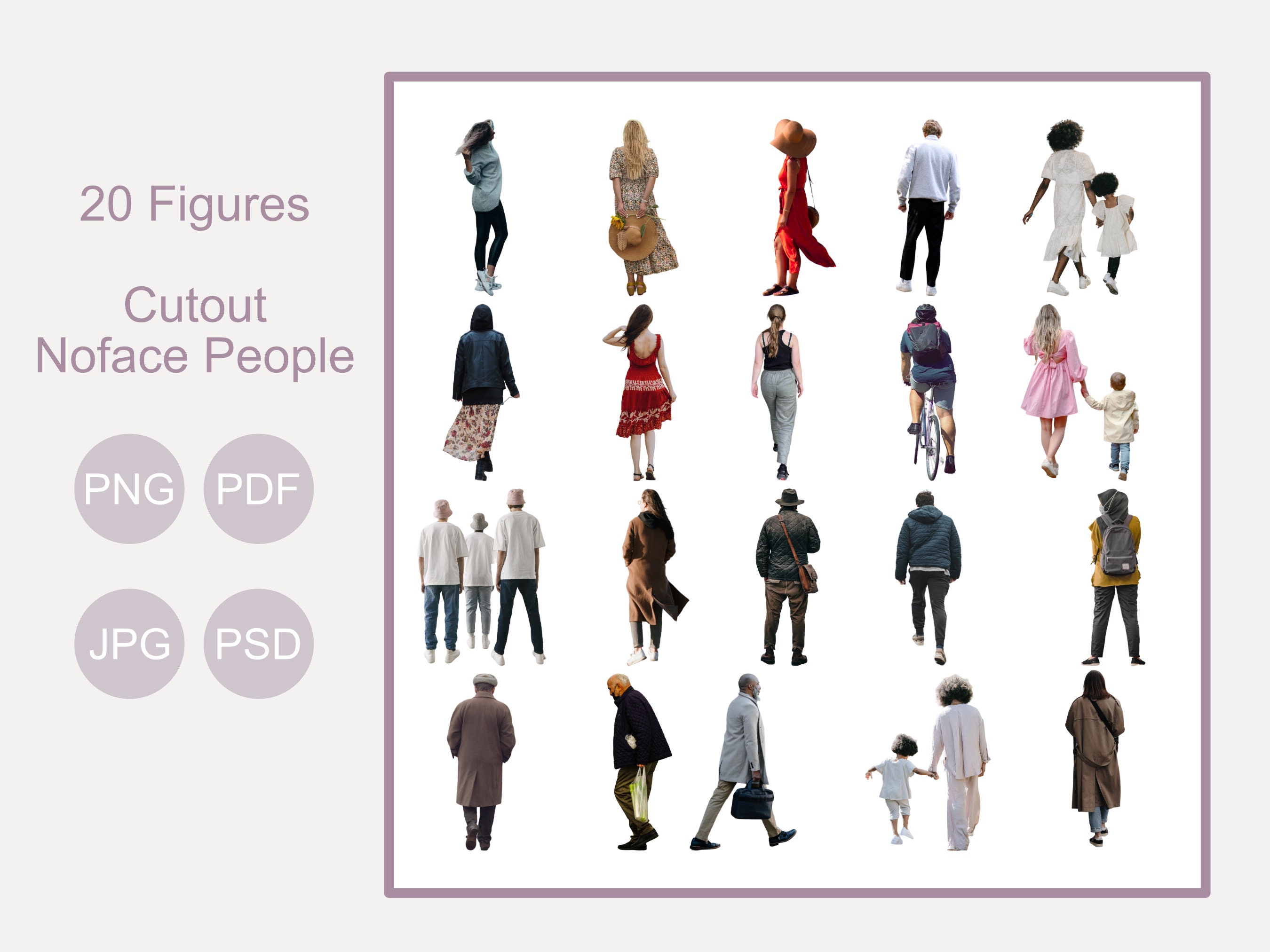 Cutout Realistic Noface People Version 1 20 Pack Photoshop People From ...