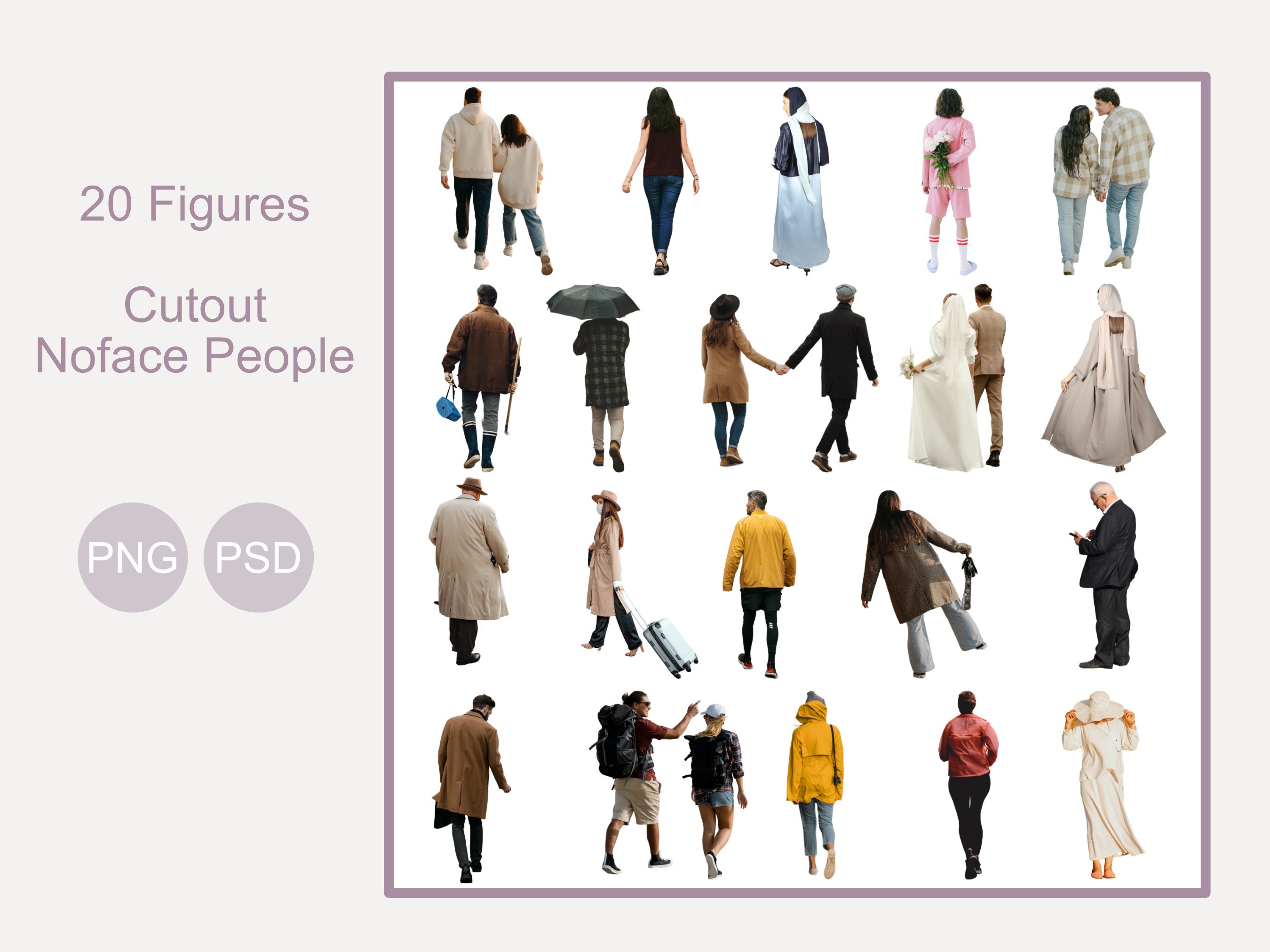 Cutout Realistic No Face People Version 3 20 Pack Photoshop People From ...