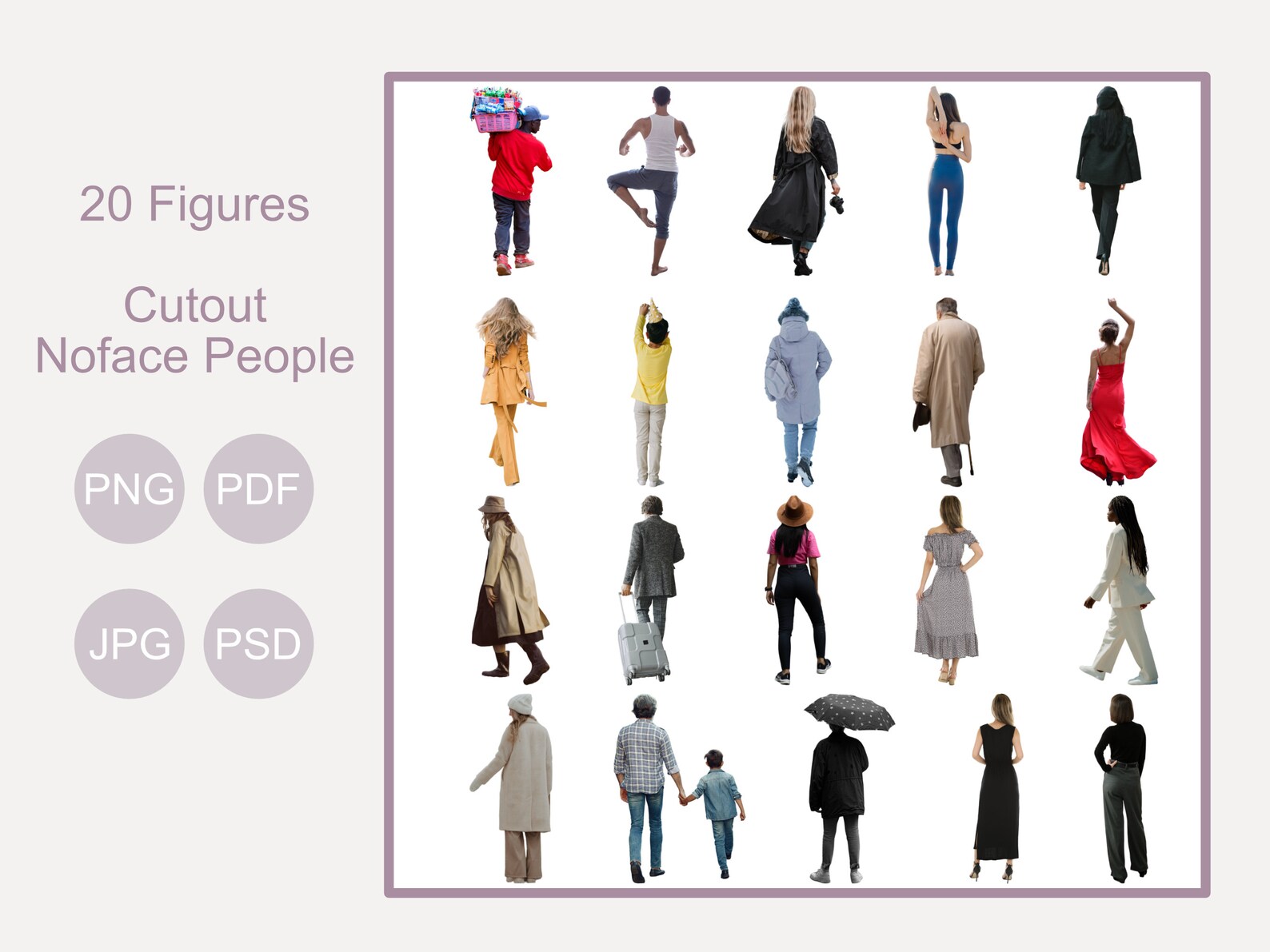 Cutout Realistic No Face People Version 2 20 Pack Photoshop People From ...