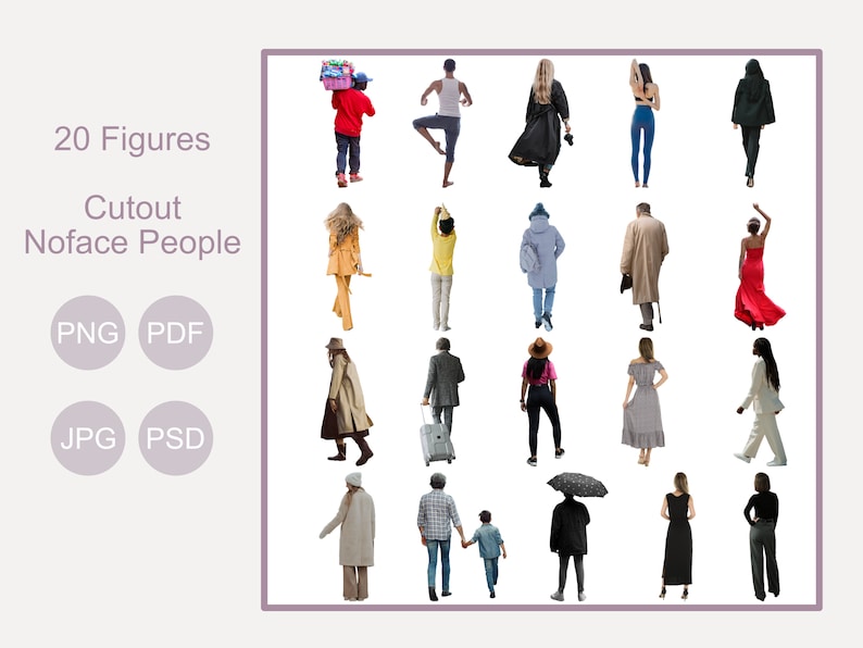 Cutout Realistic No Face People Version 2 20 Pack Photoshop People From ...