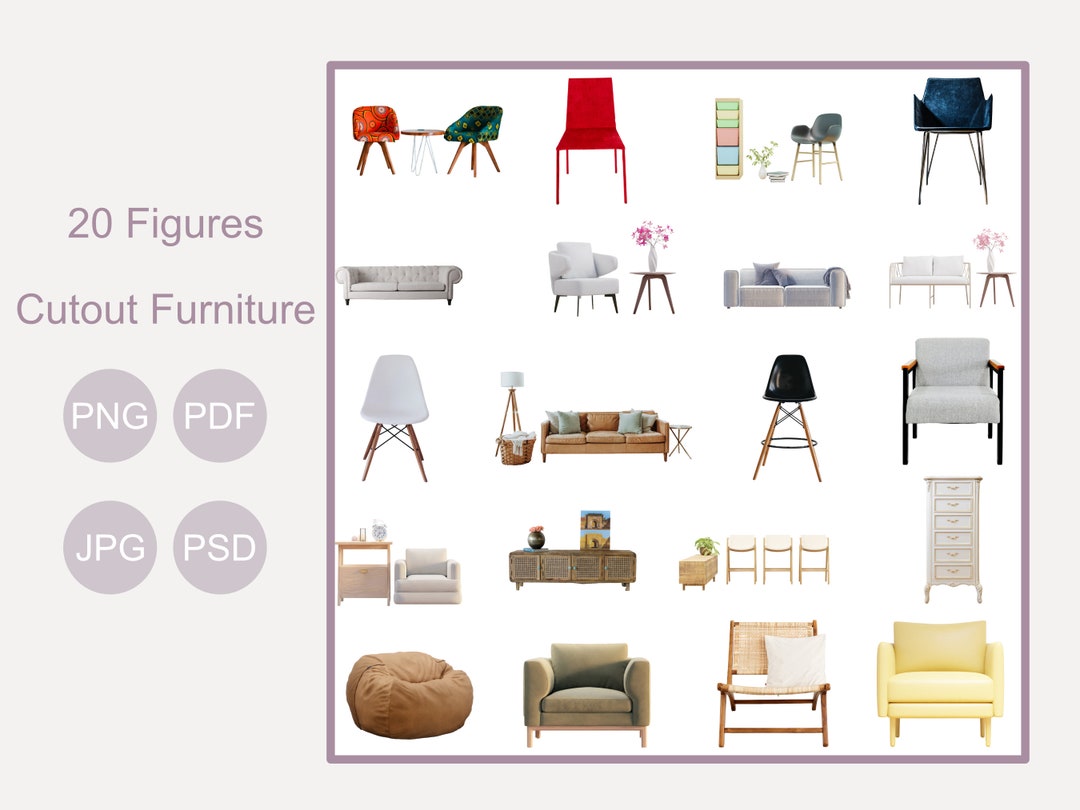 Cutout Furniture Version 1 20 Pack Furniture Instant Download Png-pdf ...