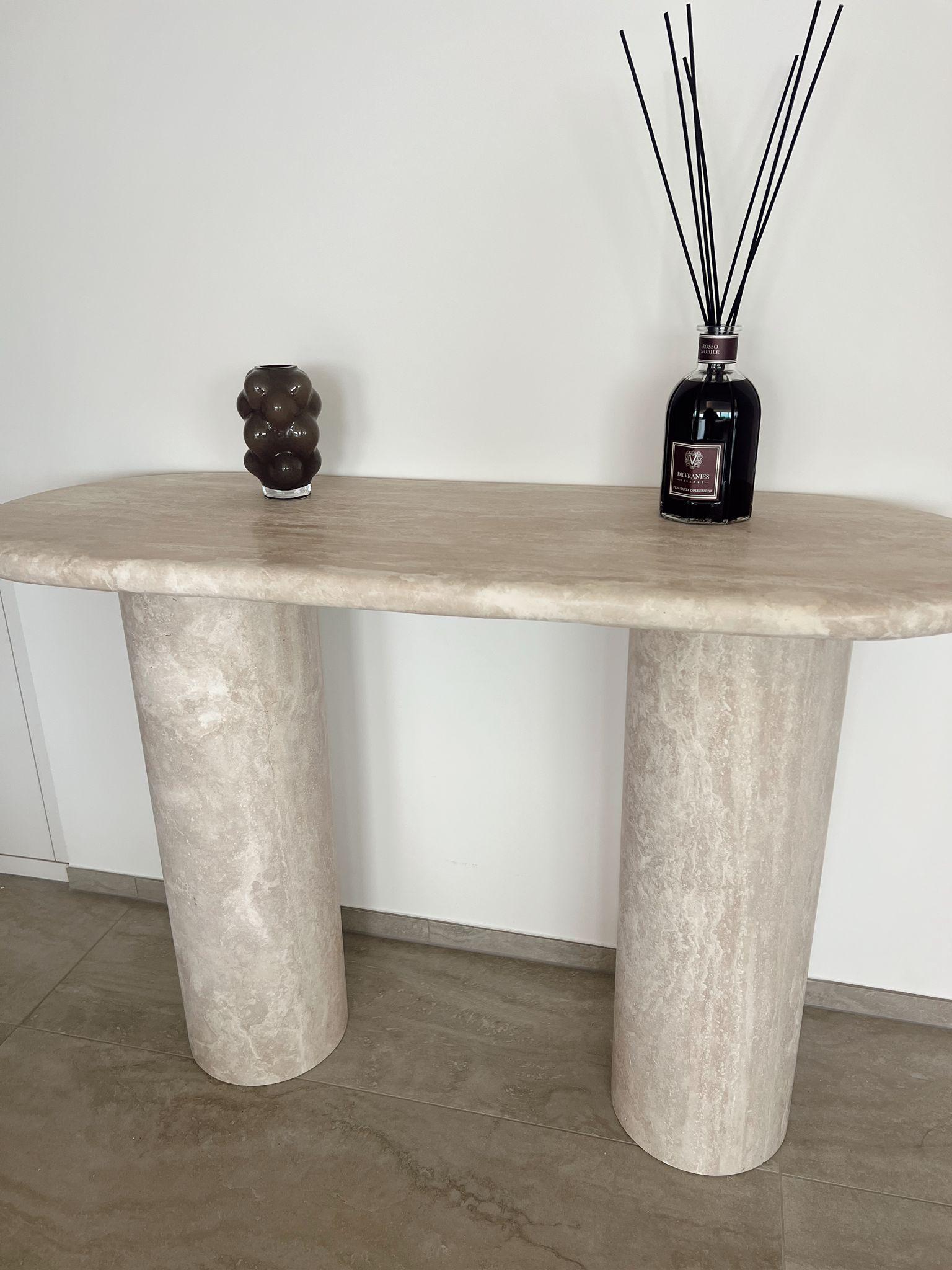 Customizable Travertine Centre Console Table - Etsy