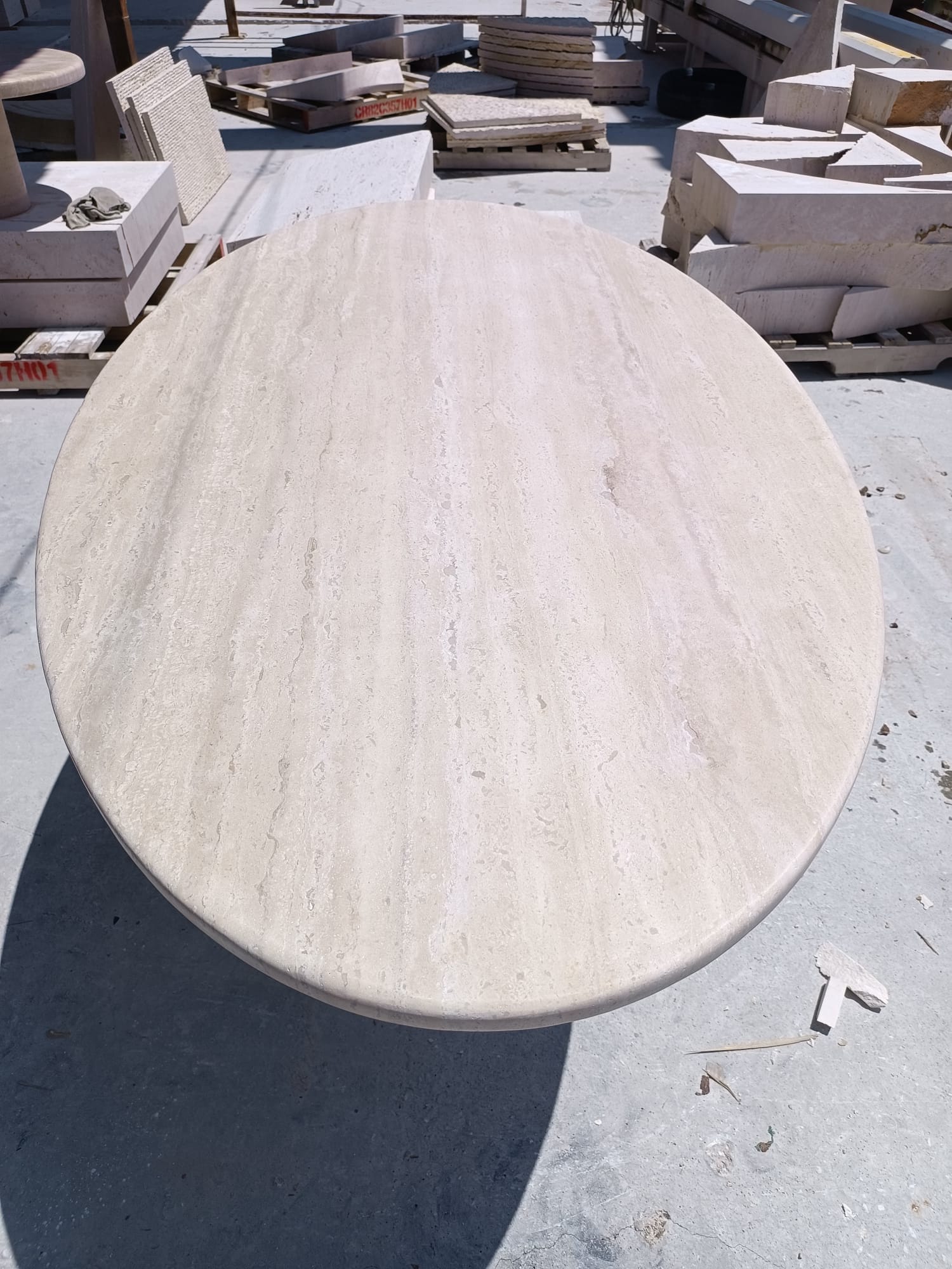 Travertine Oval Dining Table, Customizable - Unique and Elegant Design ...