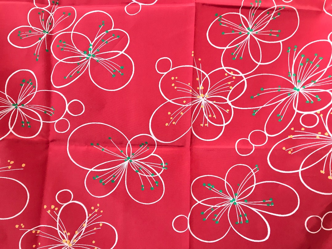 Red UME Plum Pattern Japanese Vintage Furoshiki - Etsy
