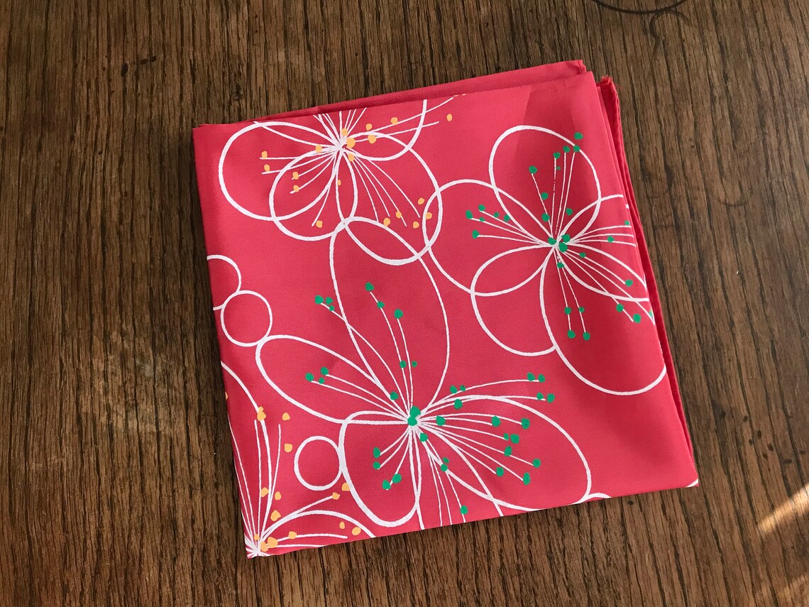 Red Ume Plum Pattern Japanese Vintage Furoshiki - Etsy