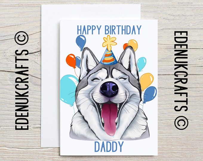 Siberian Husky Card Husky Card Husky Birthday Card Husky - Etsy