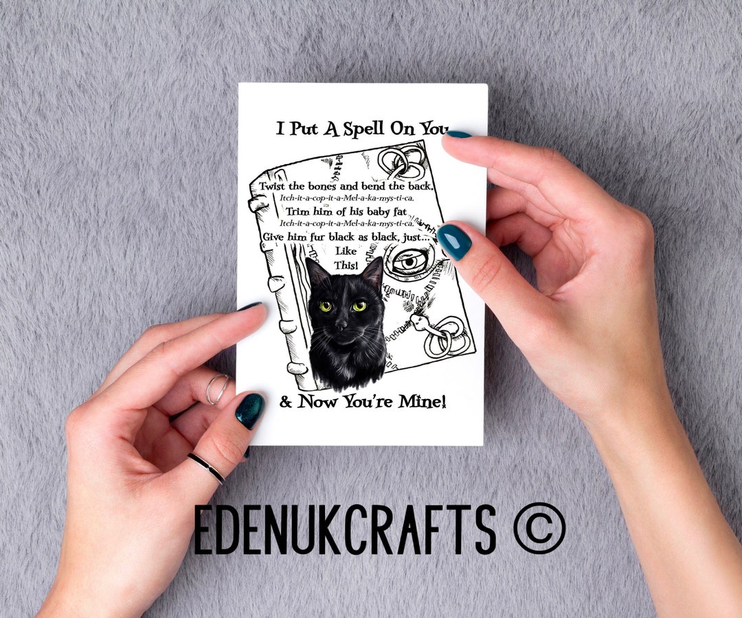 Hocus Pocus Themed Book and Binx Card 5 X 7 / I Put A Spell on You - Etsy