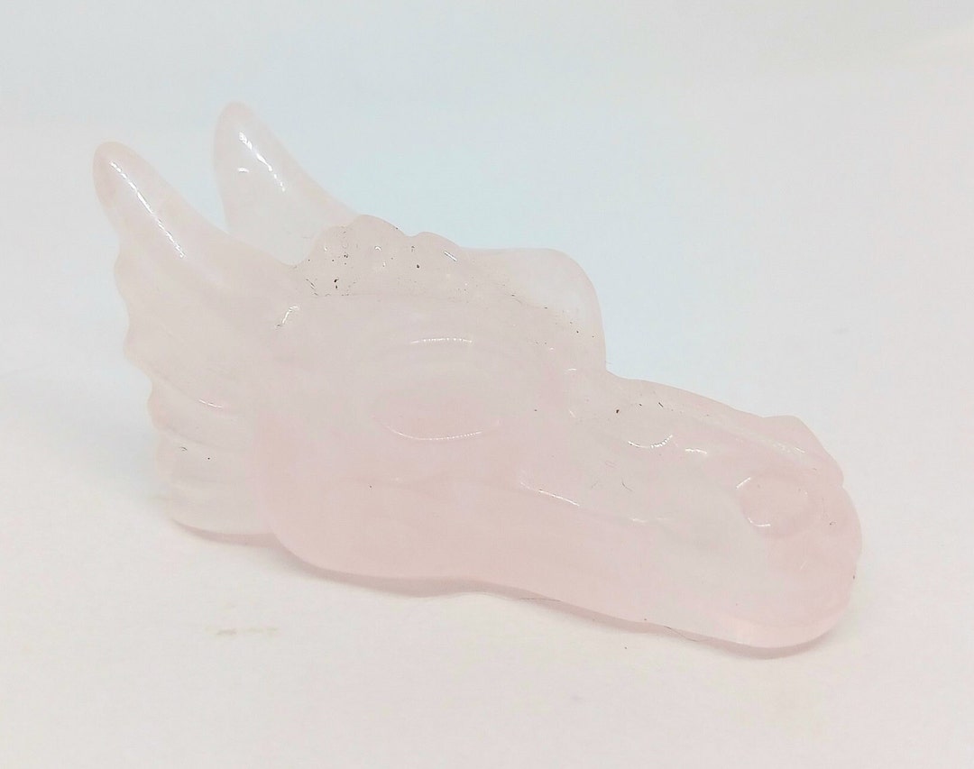 Rose Quartz Crystal Dragon Head Carving - Etsy