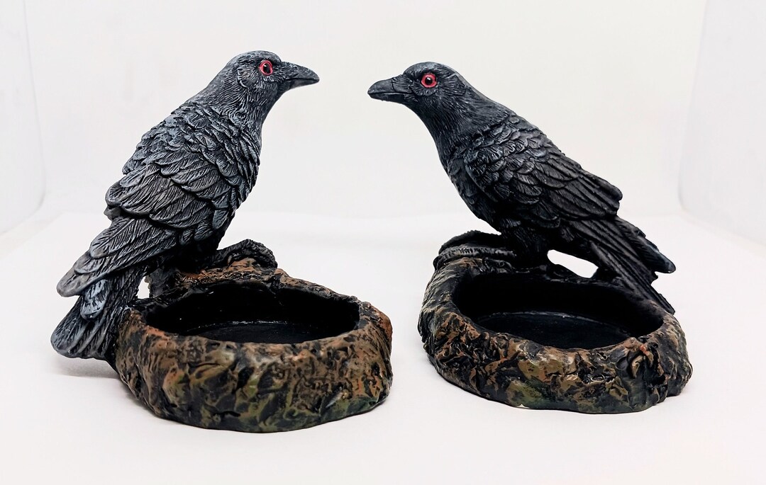 Resin Ravens Tea Light Altar Candle Holder Set - Etsy