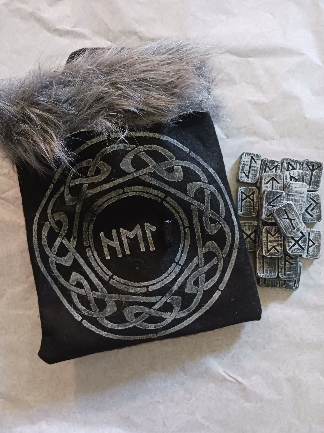HEL Crossbody Open Pouch With Norse Elder Futhark Runes Set - Etsy
