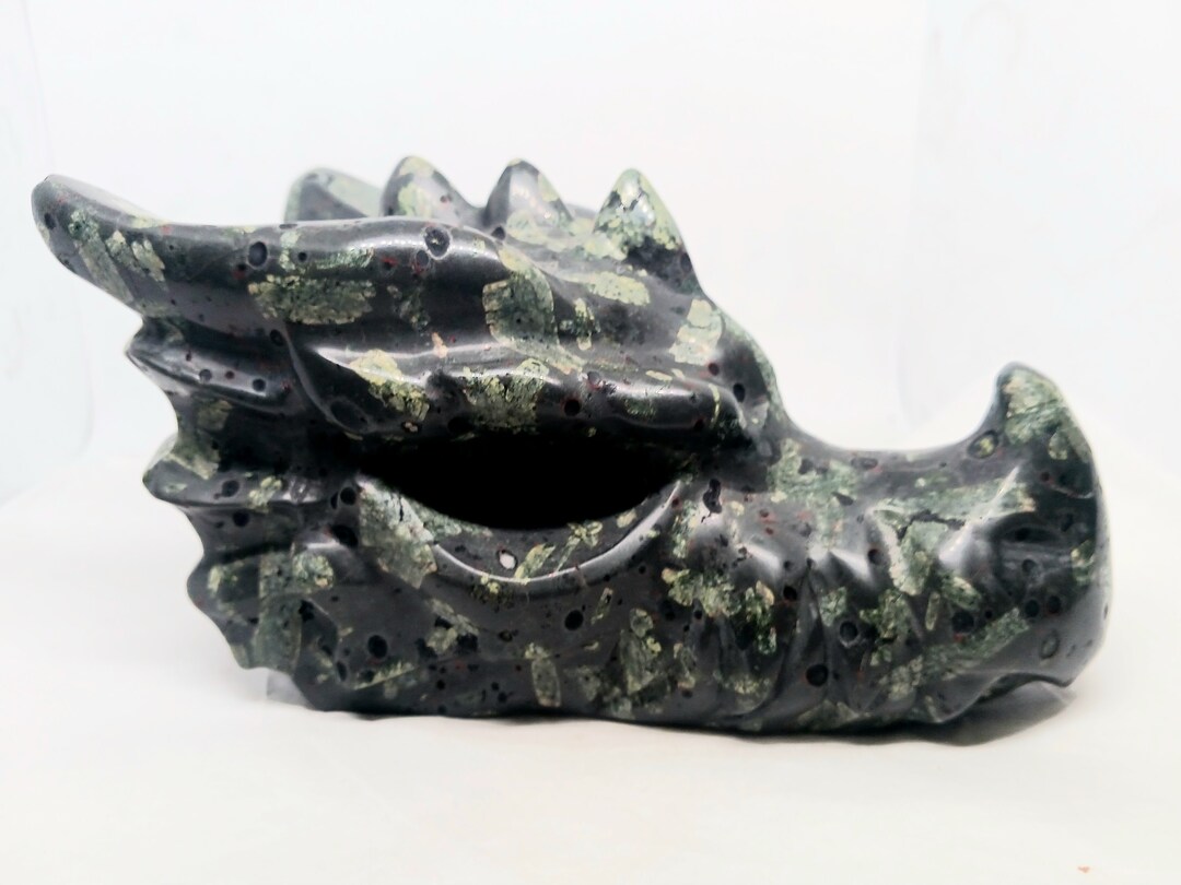 2.4 Pound Heliotrope/chicken Blood Stone Dragon Head - Etsy