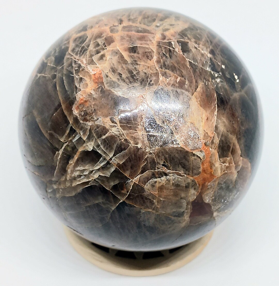 440g Black Moonstone Crystal Sphere - Etsy