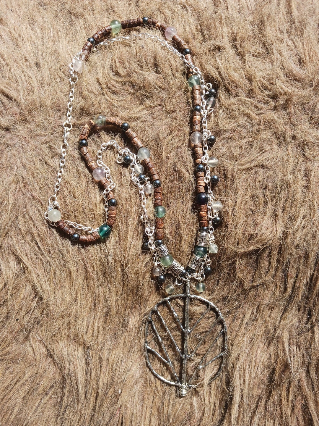 Norse Elder Futhark Rune Necklace With Fluorite, Hematite, and Shell - Etsy