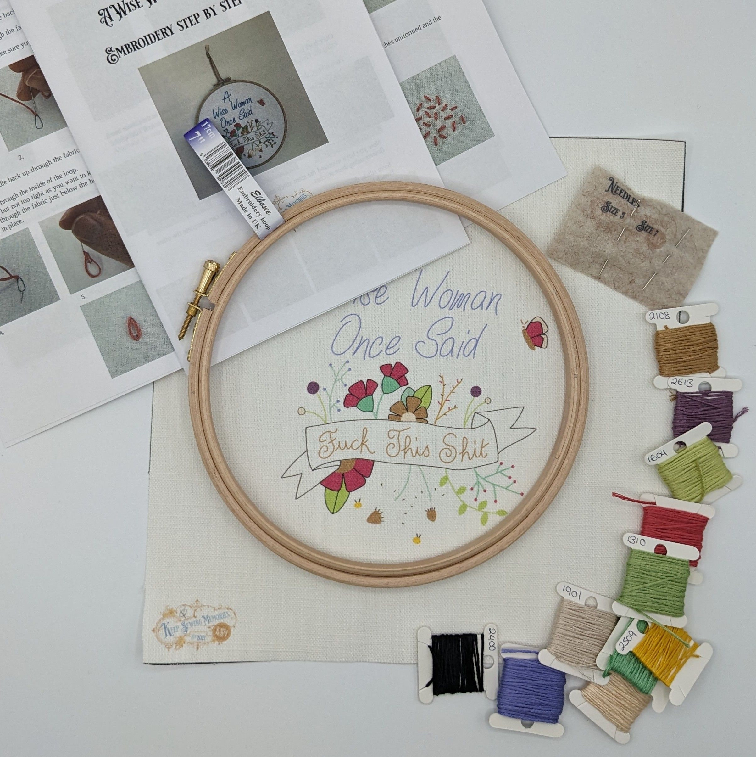 Hand Embroidery Kit A Wise Woman Once Said 'fuck This Shit'. Sassy ...
