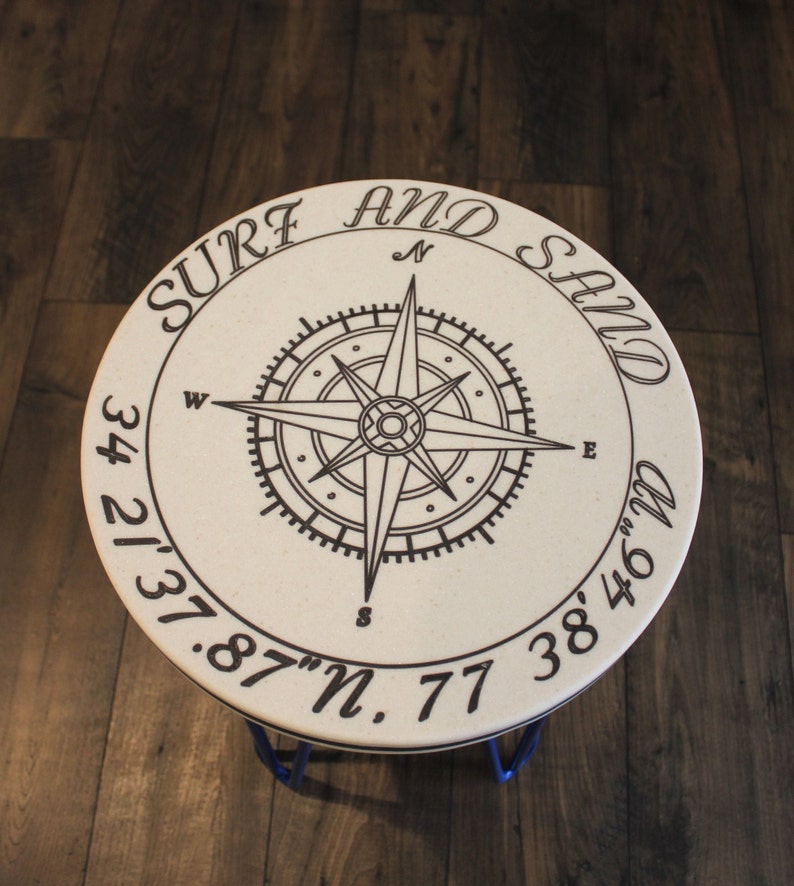Custom Made Compass Rose End Table for Inside or Outdoors - Etsy