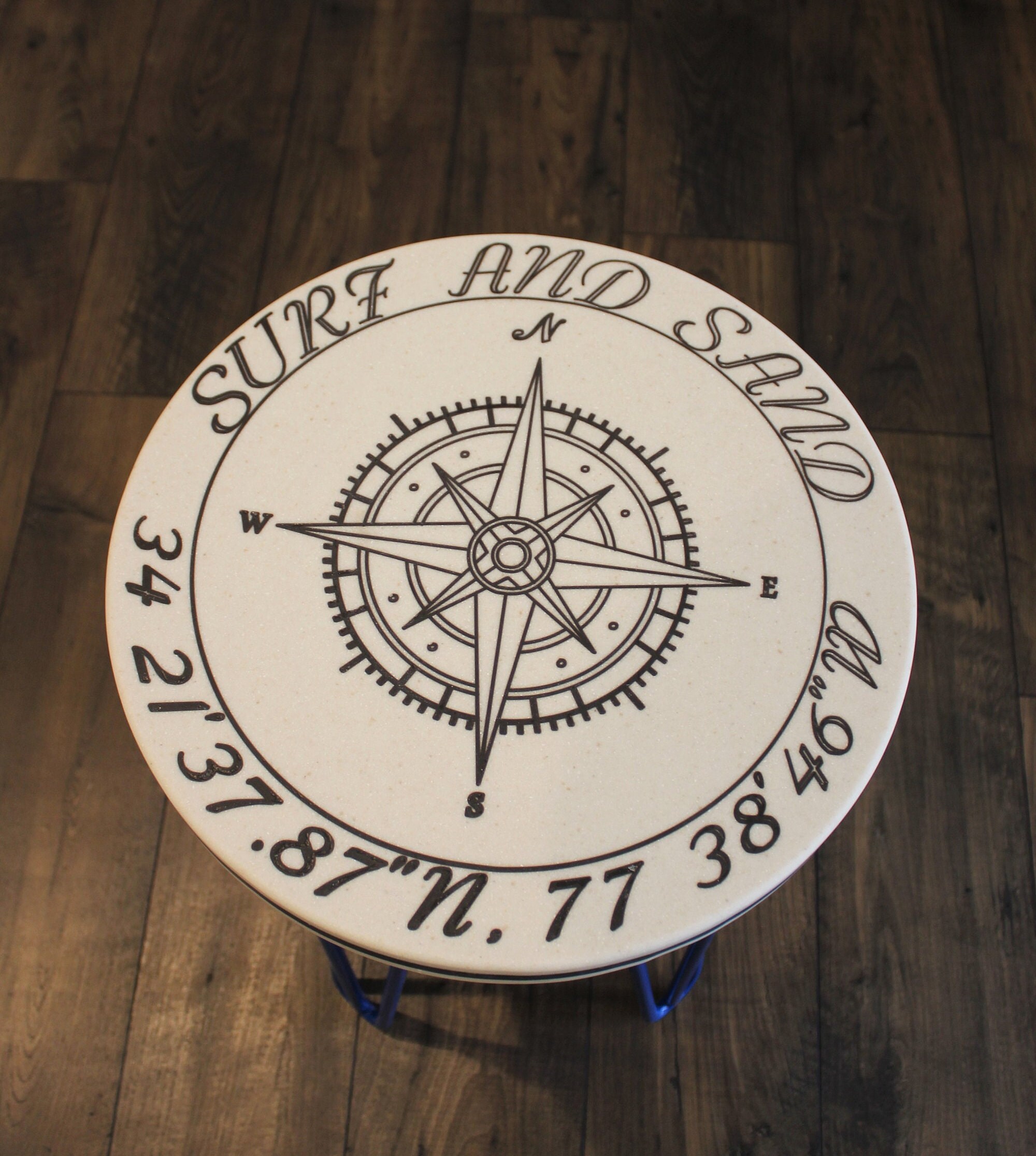 Custom Made Compass Rose End Table for Inside or Outdoors - Etsy